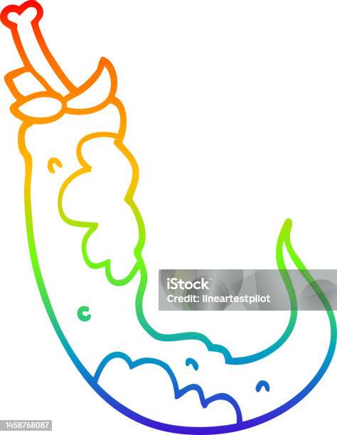 Dessin Au Trait Dégradé Arcenciel Dun Piment Rouge De Dessin Animé
