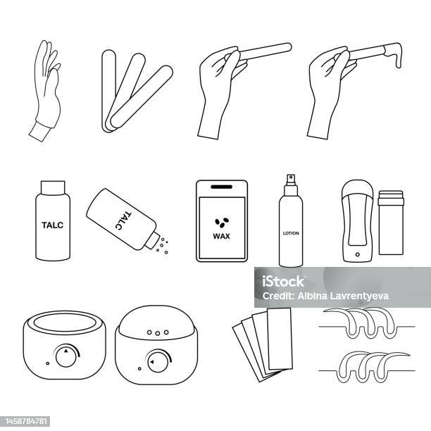 Waxing Melting Wax Step By Step Depilation Vector Stock Illustration