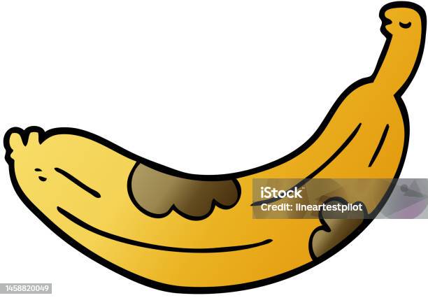 Kartun Doodle Balik Pisang Ilustrasi Stok Unduh Gambar Sekarang