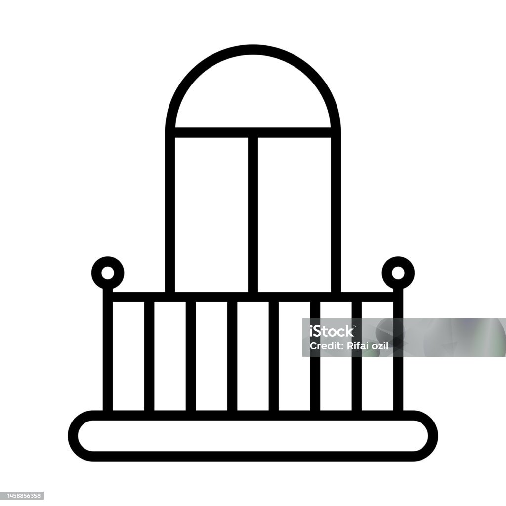 Icône De Balcon Logo Design Vector Template Illustration Signe Et