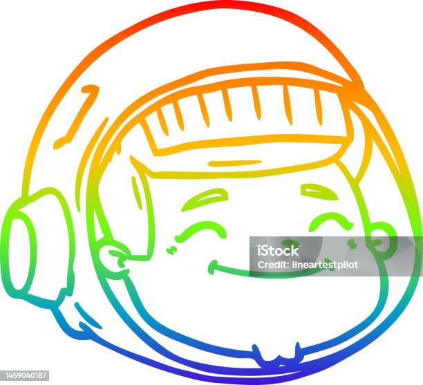 Dessin Au Trait Dégradé Arcenciel Dun Visage Dastronaute De Dessin