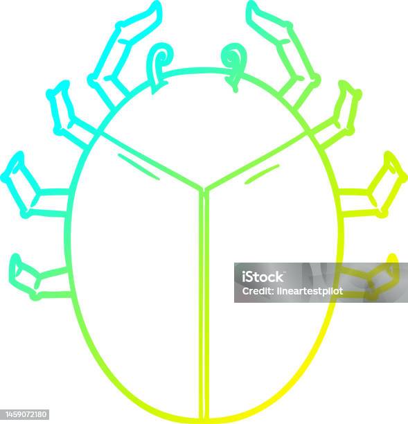 Dessin Au Trait Dégradé Froid Dun Dessin Animé Dinsecte Géant Vecteurs