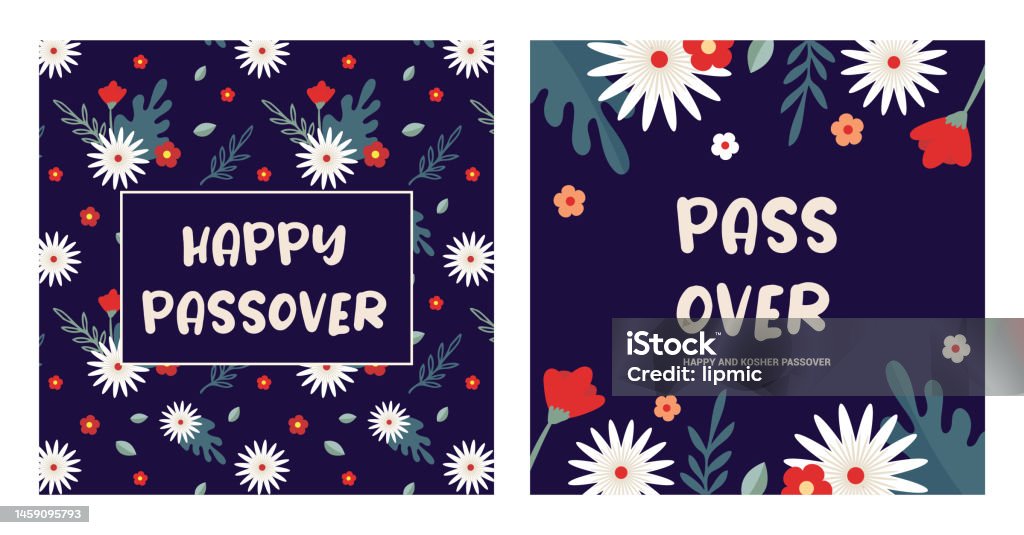 Passover Greeting Card Set And Pattern Jewish Holiday Pesach Patterns