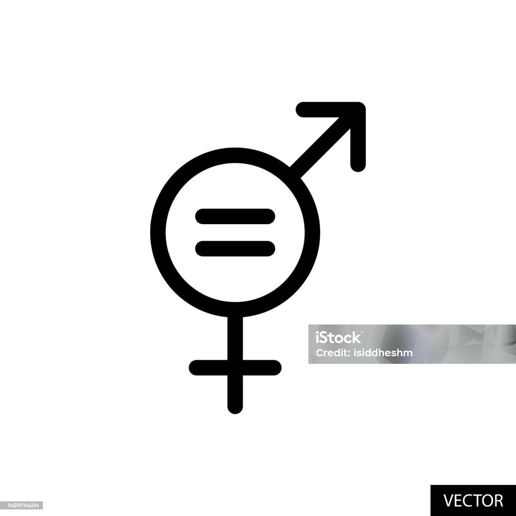 Gender Equality Symbol Vector Icon In Line Style Design Isolated On