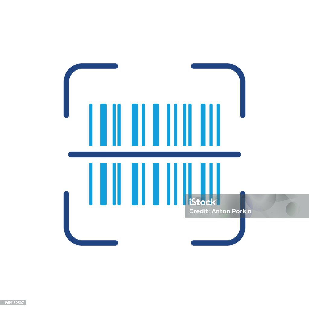 Zeilensymbol Für Scanbarcodebeschriftung Barcode Tag Scanner Farbe