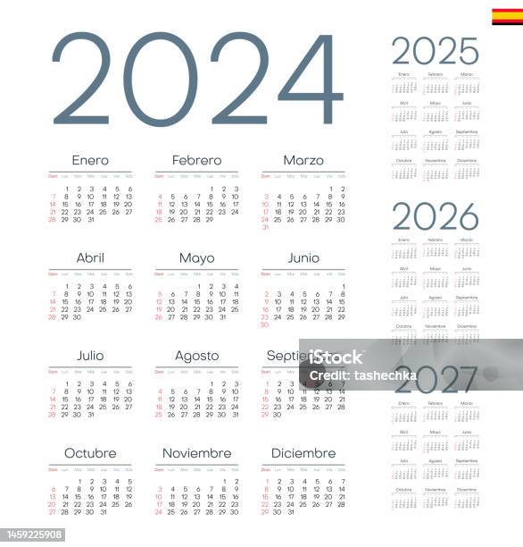 Calendario Spagnolo 2024 2025 2026 2027 La Settimana Inizia La Domenica ... Calendario Spagnolo 2024 2025 2026 2027 La Settimana Inizia La Domenica ...