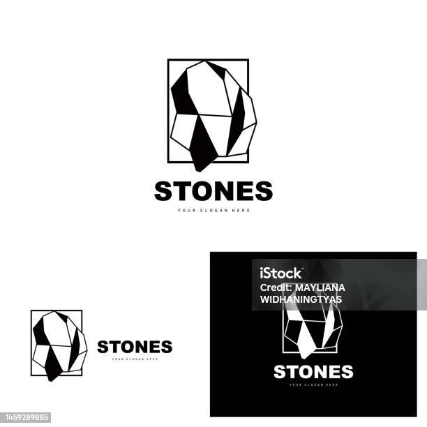 Batu Vector Stone Modern Dengan Gaya Garis Geometri Desain Untuk