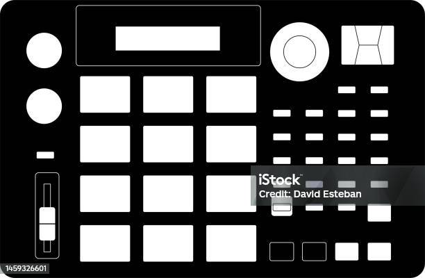 Vector Illustration Of Classic Portable Midi Production Center Sampler
