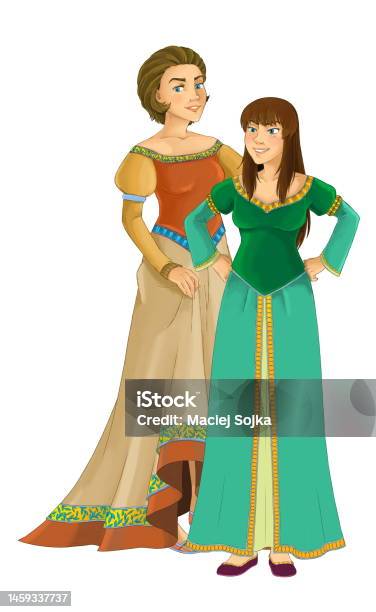 Adegan Kartun Dengan Ilustrasi Putri Ratu Ilustrasi Stok Unduh Gambar