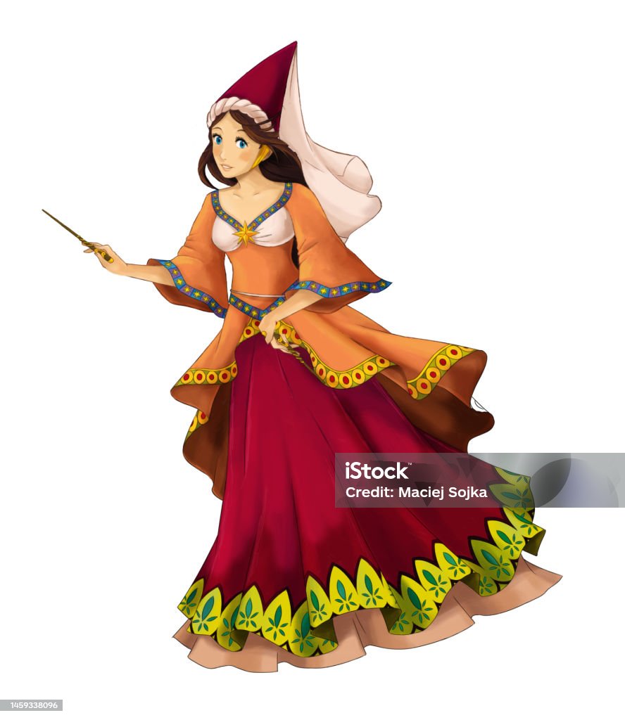 Adegan Kartun Dengan Ilustrasi Putri Ratu Ilustrasi Stok Unduh Gambar