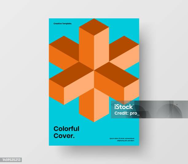 Unique Cover Design Vector Concept Clean Geometric Hexagons Leaflet