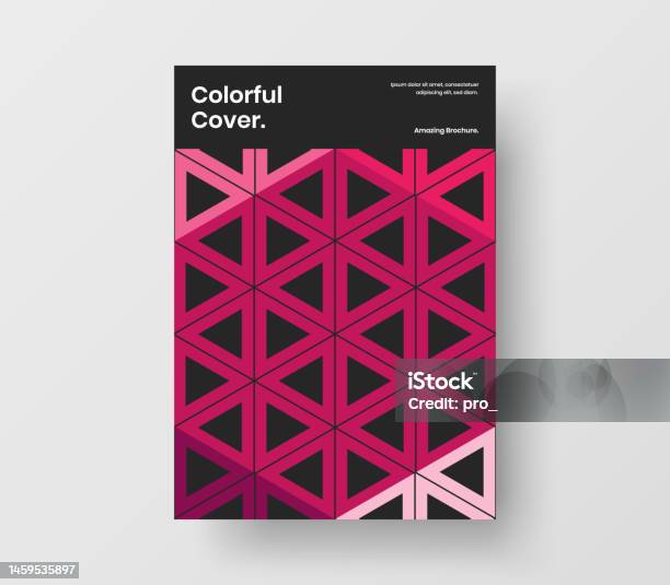 Template Leaflet Bentuk Geometris Segar Tata Letak Vektor Desain