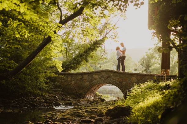 Free Stock Photo of Couple Standing on Top of Bridge | Download Free ...