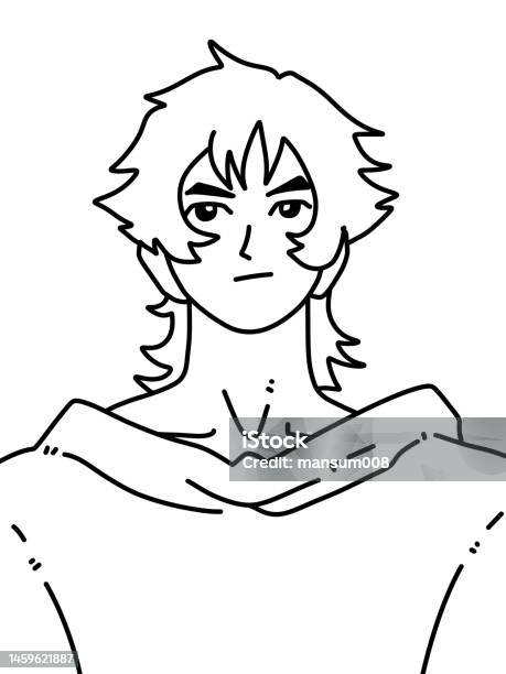 Noir Et Blanc De Dessin Animé Dhomme Mignon Pour Le Coloriage Vecteurs