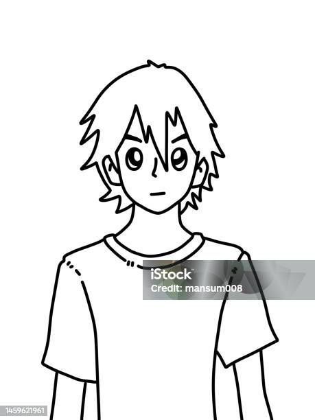 Noir Et Blanc De Dessin Animé Dhomme Mignon Pour Le Coloriage Vecteurs
