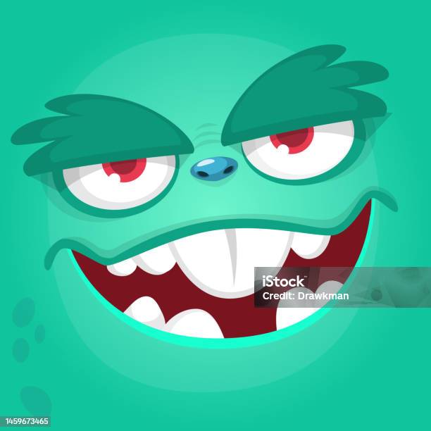 Ekspresi Wajah Karakter Monster Kartun Lucu Ilustrasi Makhluk Asing