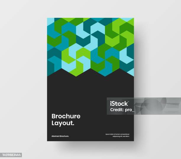 Konsep Vektor Desain A4 Handbill Terisolasi Template Spanduk Pola