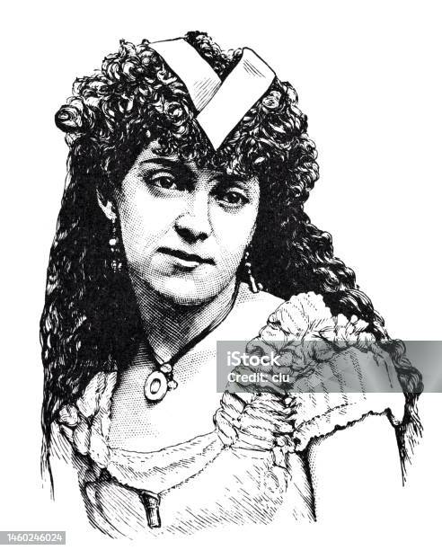 Ilustración de Mujer Joven Y Elegante Con Cabello Largo Y Rizado Con ... Ilustración de Mujer Joven Y Elegante Con Cabello Largo Y Rizado Con ...