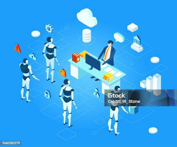 Lingkungan Bisnis 3d Isometrik Pengusaha Dan Tim Robotnya Infografis ... Lingkungan Bisnis 3d Isometrik Pengusaha Dan Tim Robotnya Infografis ...