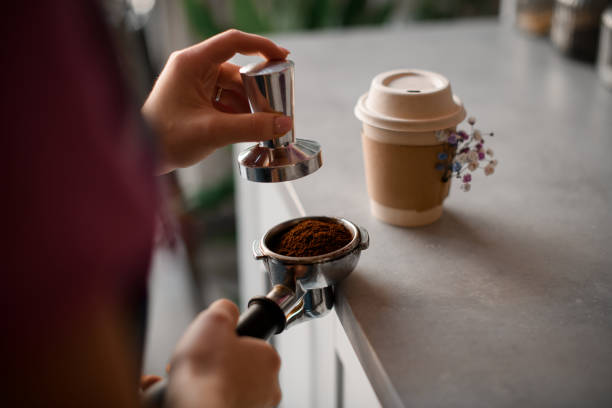 Free Stock Photo of Barista tamping coffee grounds | Download Free ...