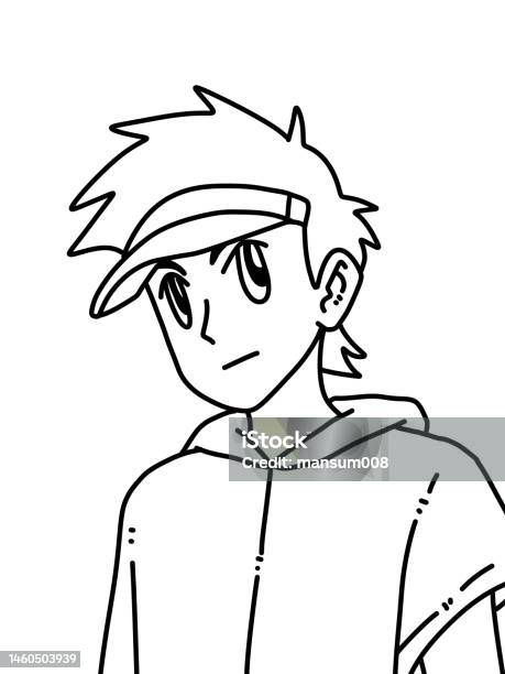 Noir Et Blanc De Dessin Animé Dhomme Mignon Pour Le Coloriage Vecteurs