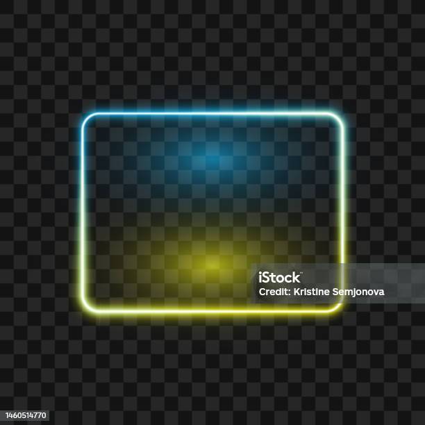 Bingkai Neon Biru Dan Kuning Terisolasi Pada Latar Belakang Transparan ... Bingkai Neon Biru Dan Kuning Terisolasi Pada Latar Belakang Transparan ...