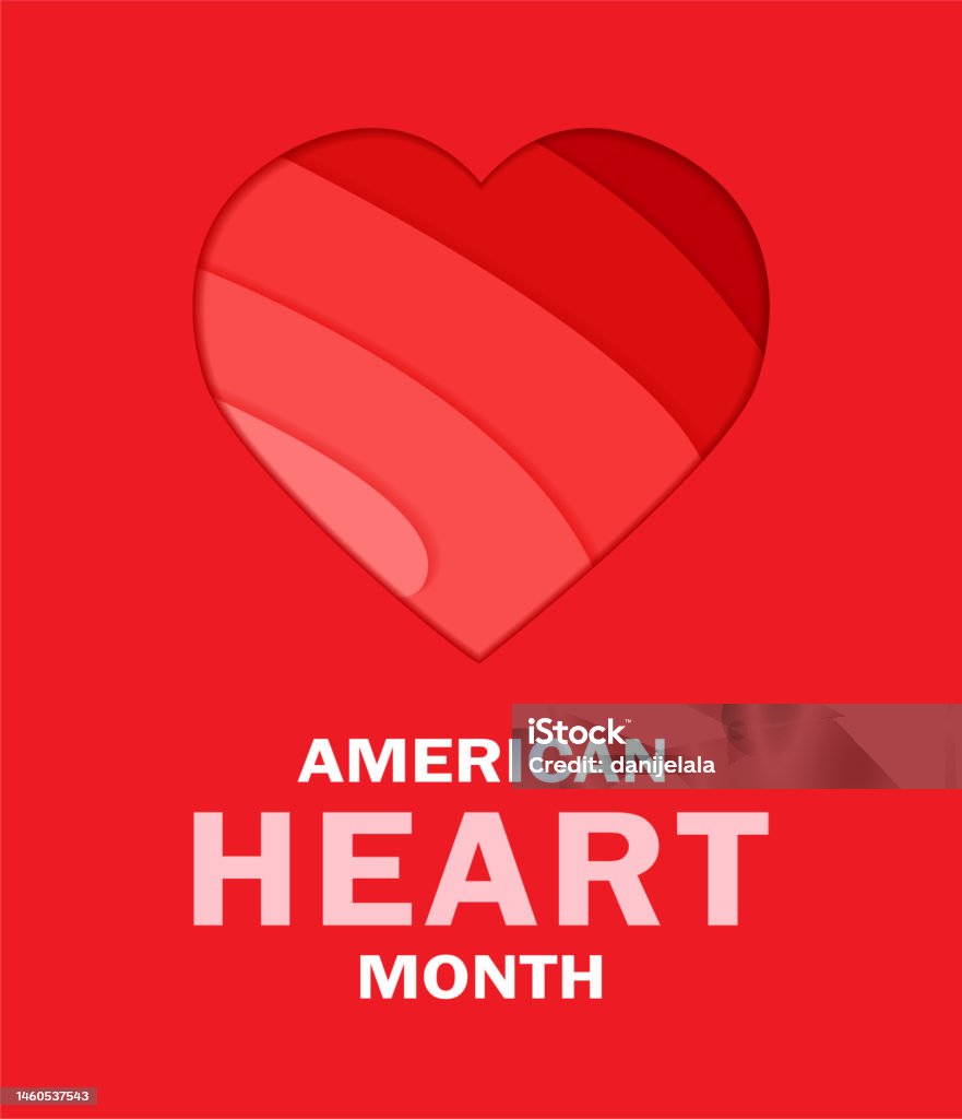 American Heart Month Banner Vector Illustration Stock Illustration