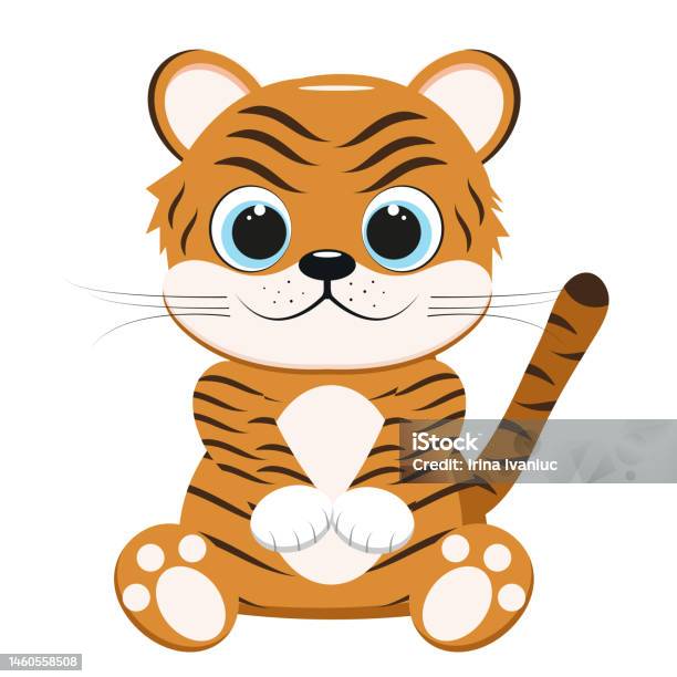 Dessin Animé Tigre Sur Fond Blanc Vecteurs Libres De Droits Et Plus D