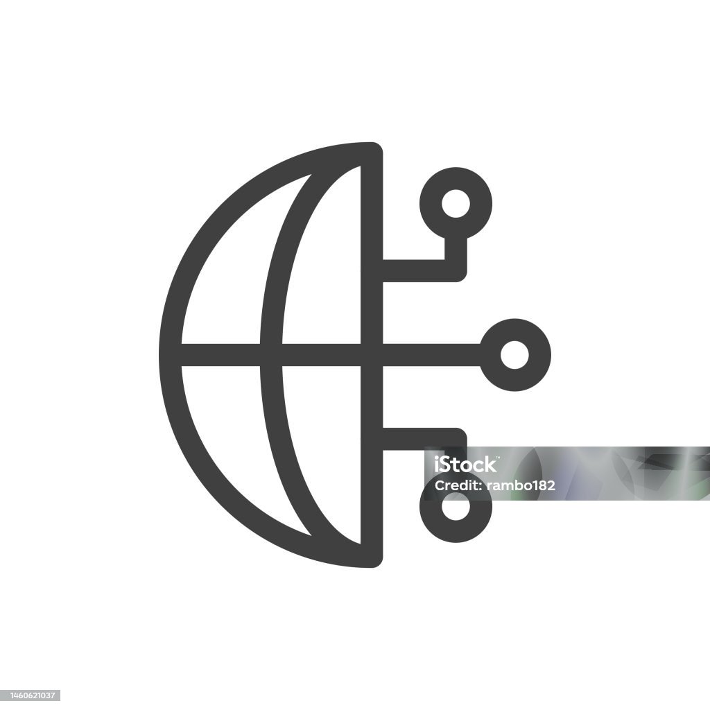 Icône Vectorielle De Ligne Dintelligence Artificielle Sur Fond Blanc