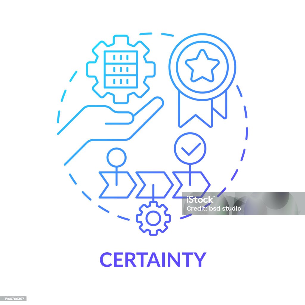 Certainty Blue Gradient Concept Icon Stock Illustration - Download ... Certainty Blue Gradient Concept Icon Stock Illustration - Download ...