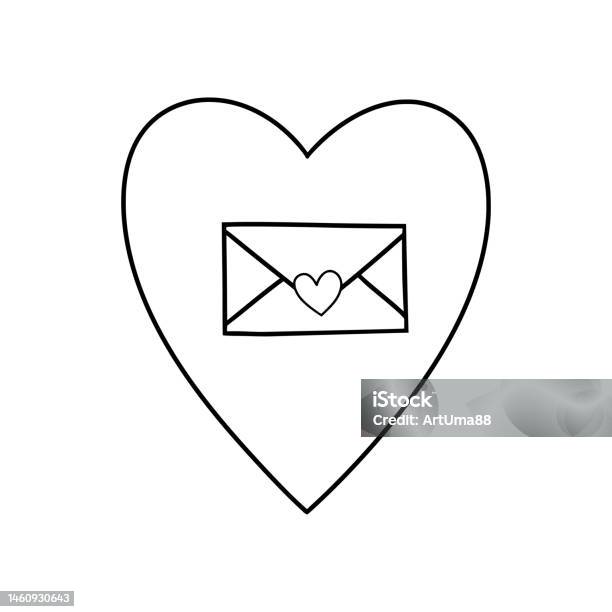Carte De Saintvalentin Romantique Avec Un Cœur Et Une Lettre Damour