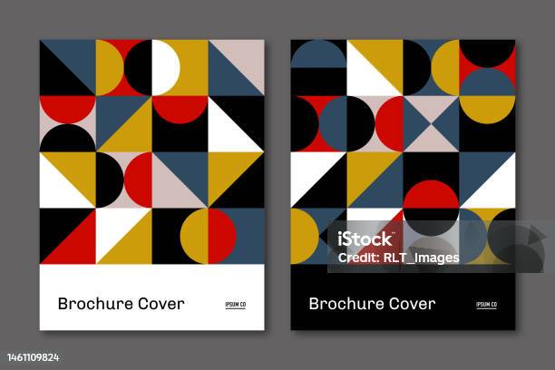 Template Desain Sampul Brosur Dengan Grafis Geometris Abstrak Jones