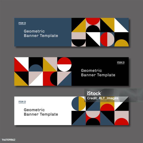 Template Desain Set Spanduk Horizontal Serbaguna Dengan Grafik