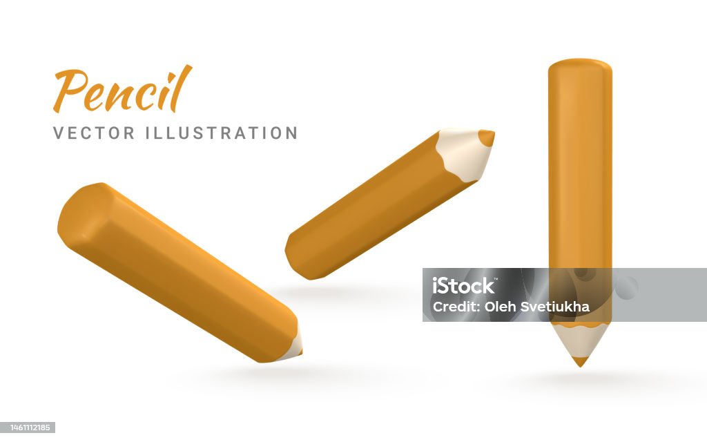 Mignon Dessin Animé Jaune 3d Crayon Crayon En Bois Pour Écrire Et