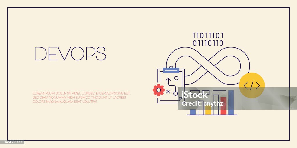 Devops Related Conceptual Vector Illustration Developer Coding Mobile App Programming Stock