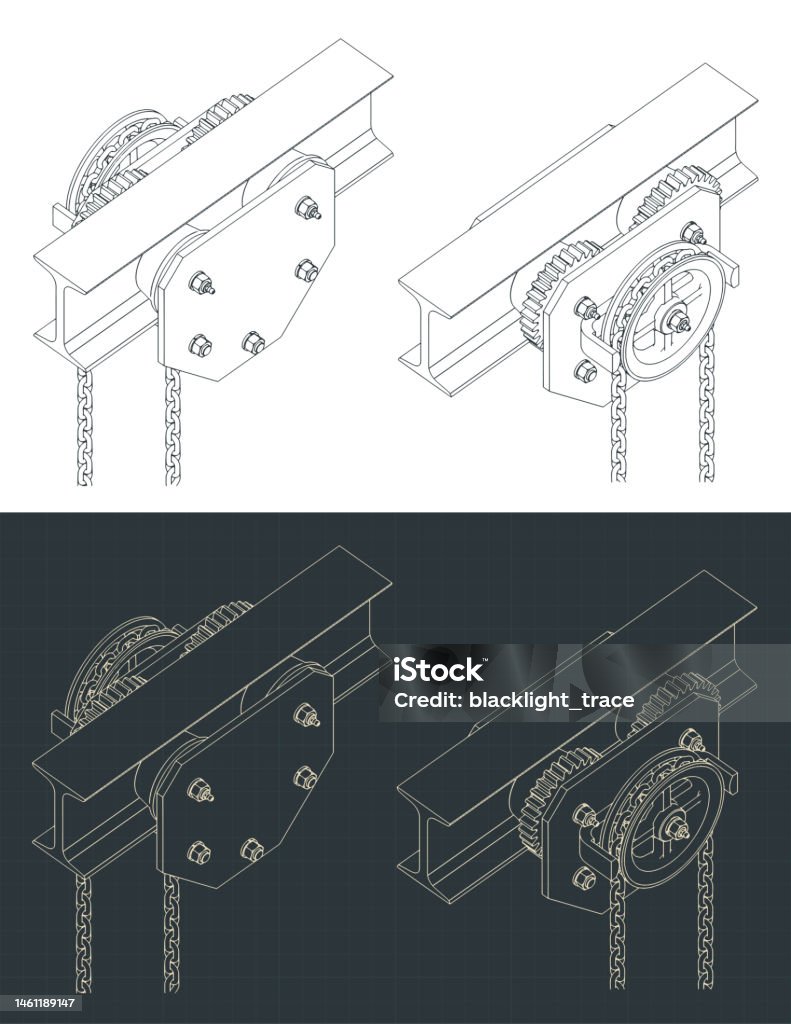 Trolley Chain Hoist Isometric Blueprints Stock Illustration - Download ... Trolley Chain Hoist Isometric Blueprints Stock Illustration - Download ...