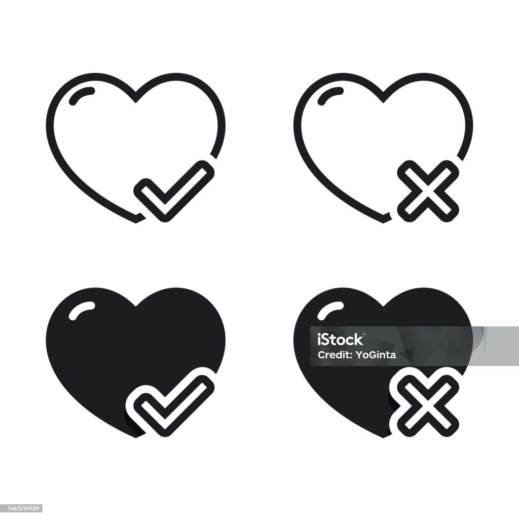 Heart Love Check Mark Vector Illustration Stock Illustration Download