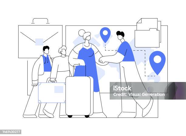 Occupational Migration Abstract Concept Vector Illustration Stock