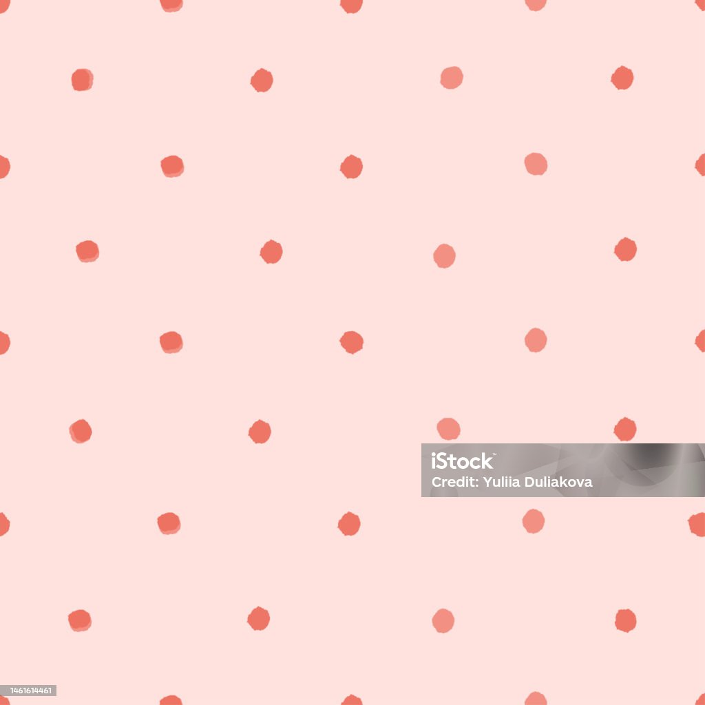 Vector Seamless Pattern With Hand Drawn Black Watercolor Polka Dots