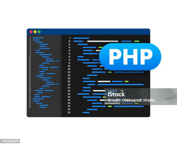 Php Programming Language Website Development Coding Vector Stock Illustration Stock Illustration