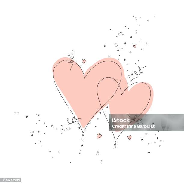 Dessin Des Cœurs Symbole De Lamour Un Concept Moderne Dans Le Style Du