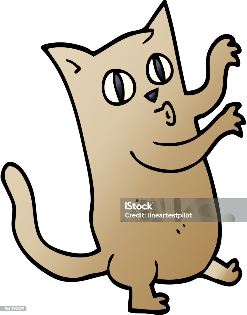 Cartoon Doodle Dancing Cat Stock Illustration Download Image Now