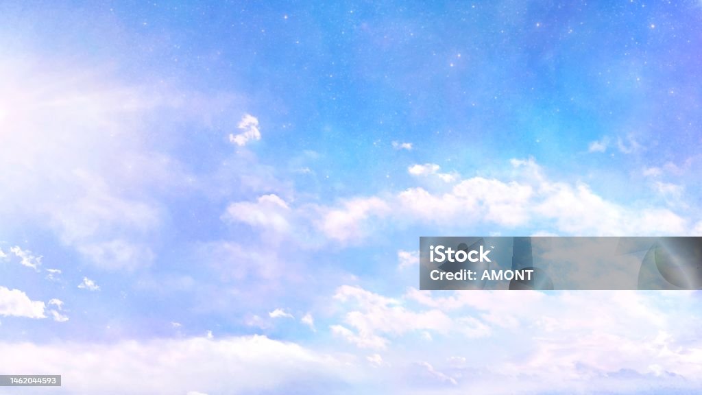 美しい光のグラデーションを持つ空太陽雲のイラスト背景 朗らかのベクターアート素材や画像を多数ご用意 朗らか 雲 おとぎ話 Istock