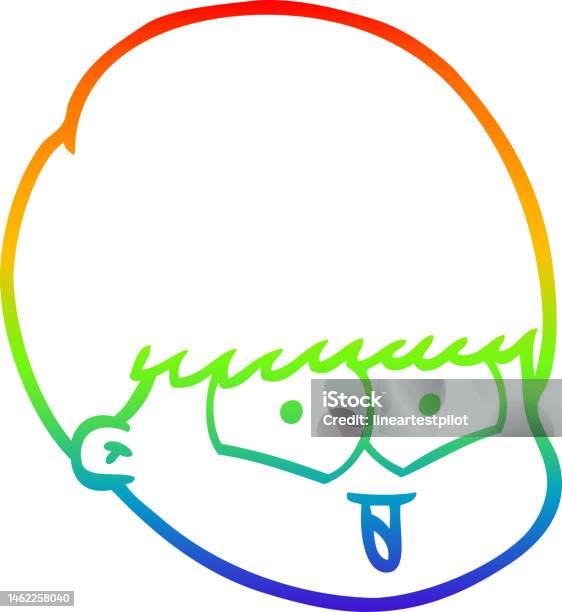 Dessin Au Trait Dégradé Arcenciel Dun Garçon Heureux De Dessin Animé