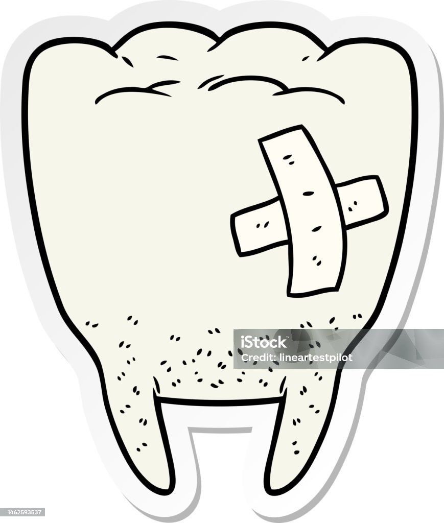 Sticker Of A Cartoon Bad Tooth Stock Illustration Download Image Now
