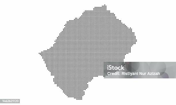 Lesotho Dotted Map With Grunge Texture In Mosaic Dot Style Stock