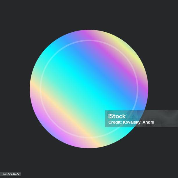 Holographic Sticker Different Shape On Gradient Badget Vector