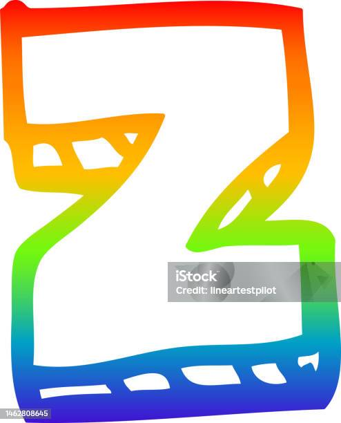 Dessin Au Trait Dégradé Arcenciel Dune Lettre De Dessin Animé Z
