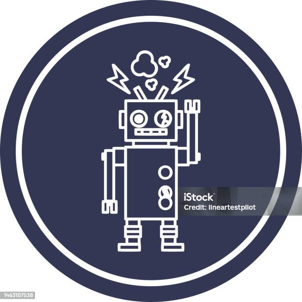 Symbole Dicône Circulaire De Robot Défectueux Vecteurs Libres De Droits