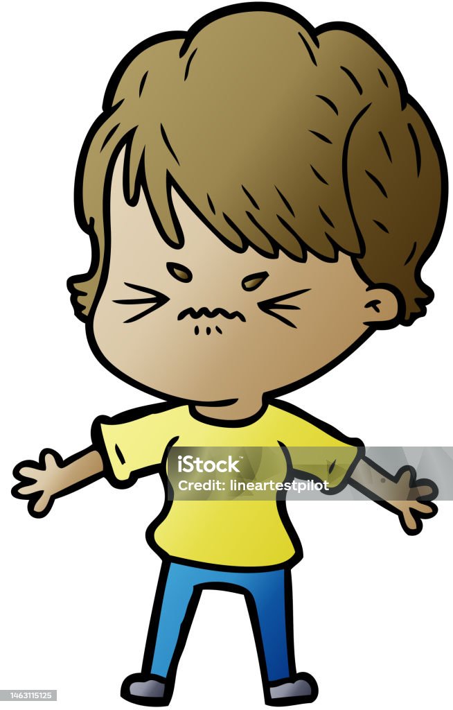 Cartoon Frustrated Woman Stock Illustration Download Image Now